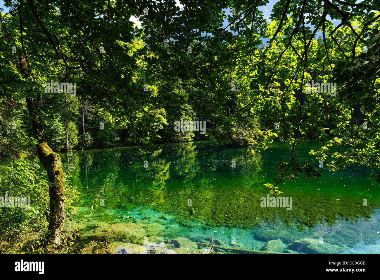 The Badersee Lake in Grainau, Garmisch-Partenkirchen, Werdenfels ...
