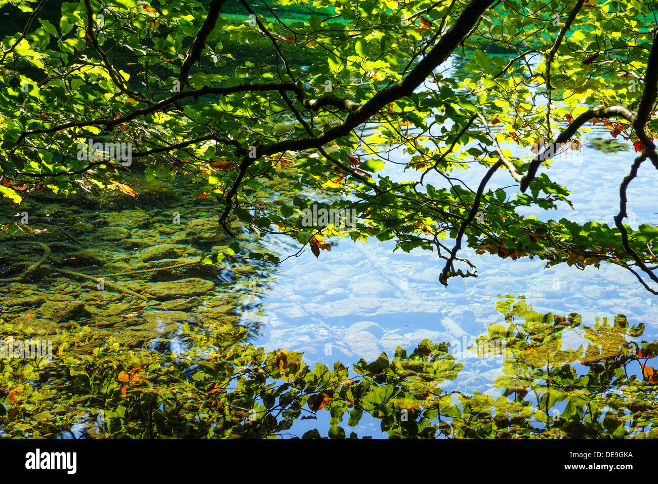 The Badersee Lake in Grainau, Garmisch-Partenkirchen, Werdenfels ...