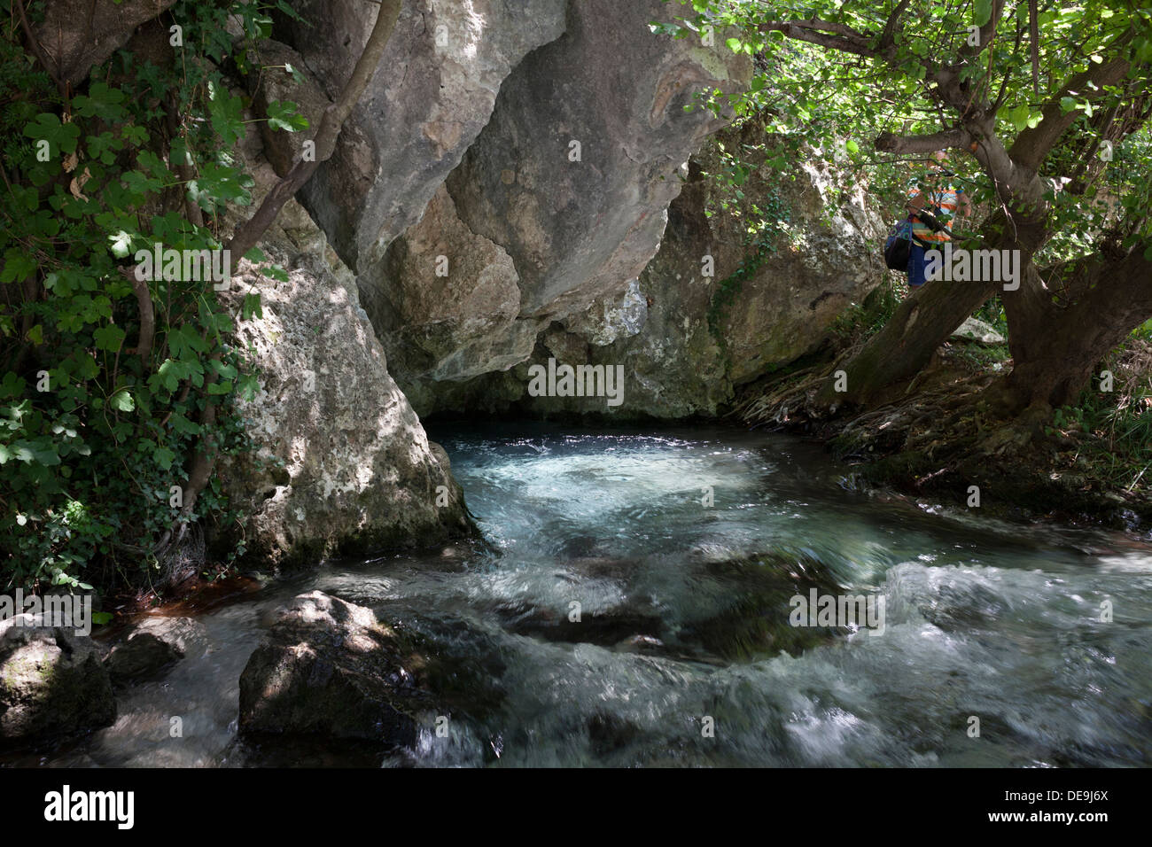 A bubbling spring at the Acheron river in Greece Stock Photo - Alamy