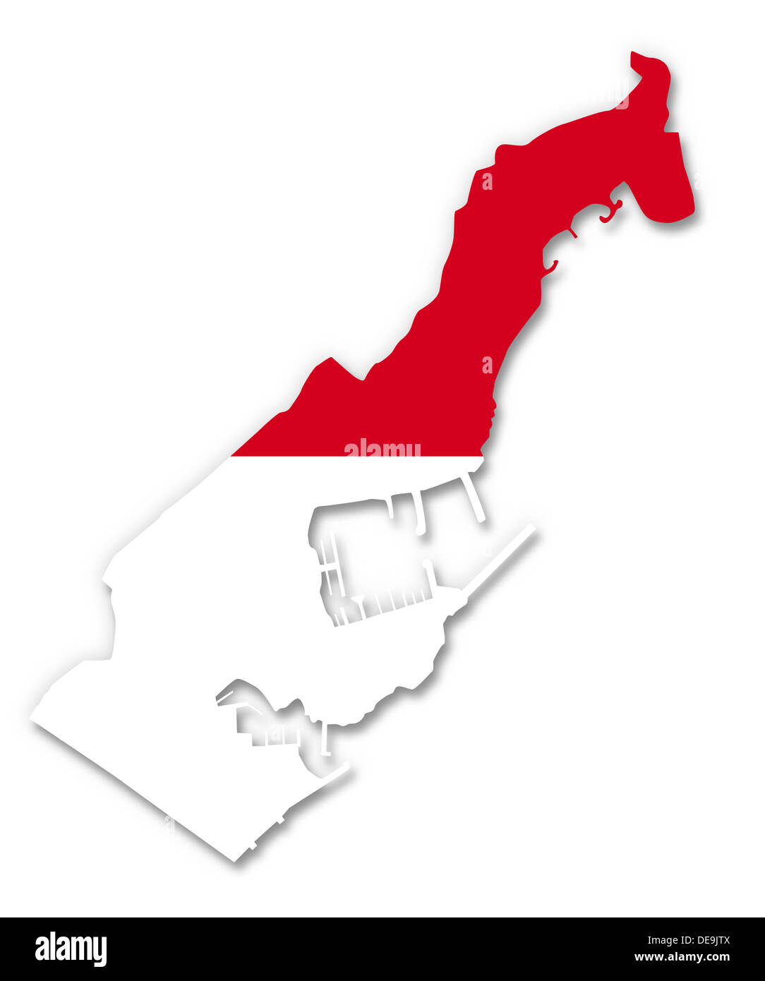 Map and flag of Monaco Stock Photo - Alamy