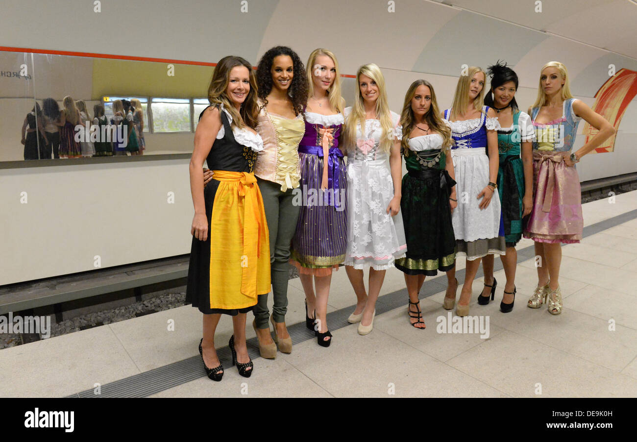 Munich, Germany. 13th Sep, 2013. dpa-exclusive - Models wear Bavarian ...