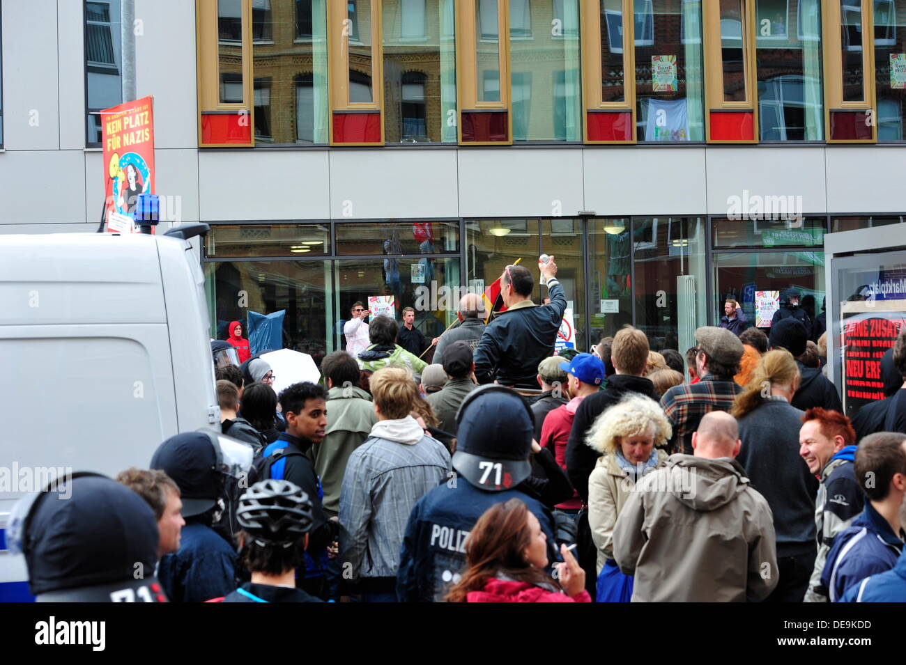 Left Party,die Linke,SPD and anti-fascist supporters protesting against ...