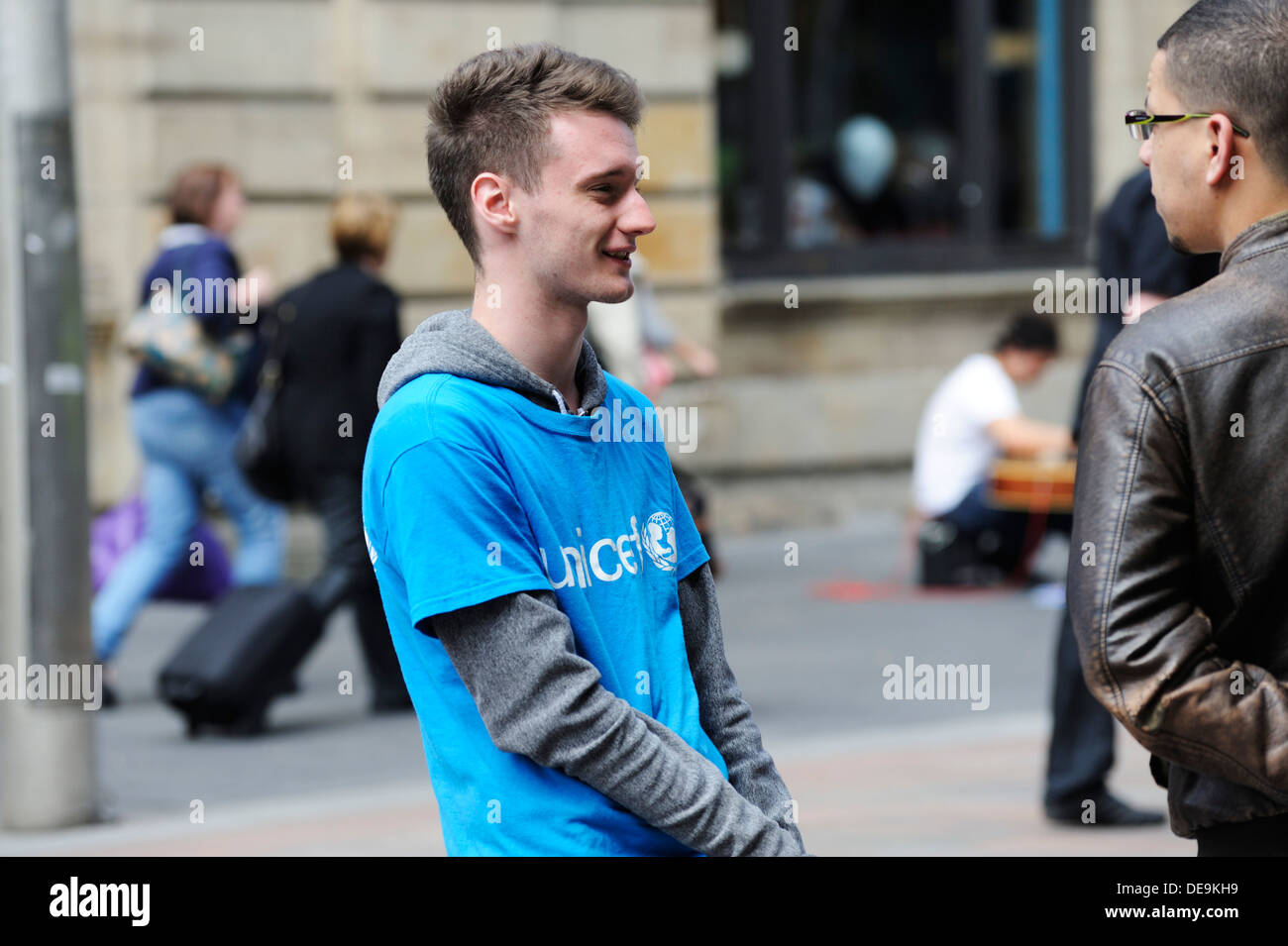 Chuggers or charity muggers in Glasgow Stock Photo - Alamy