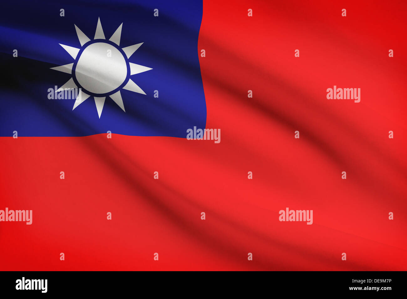 Taiwanese flag blowing in the wind. Part of a series Stock Photo - Alamy