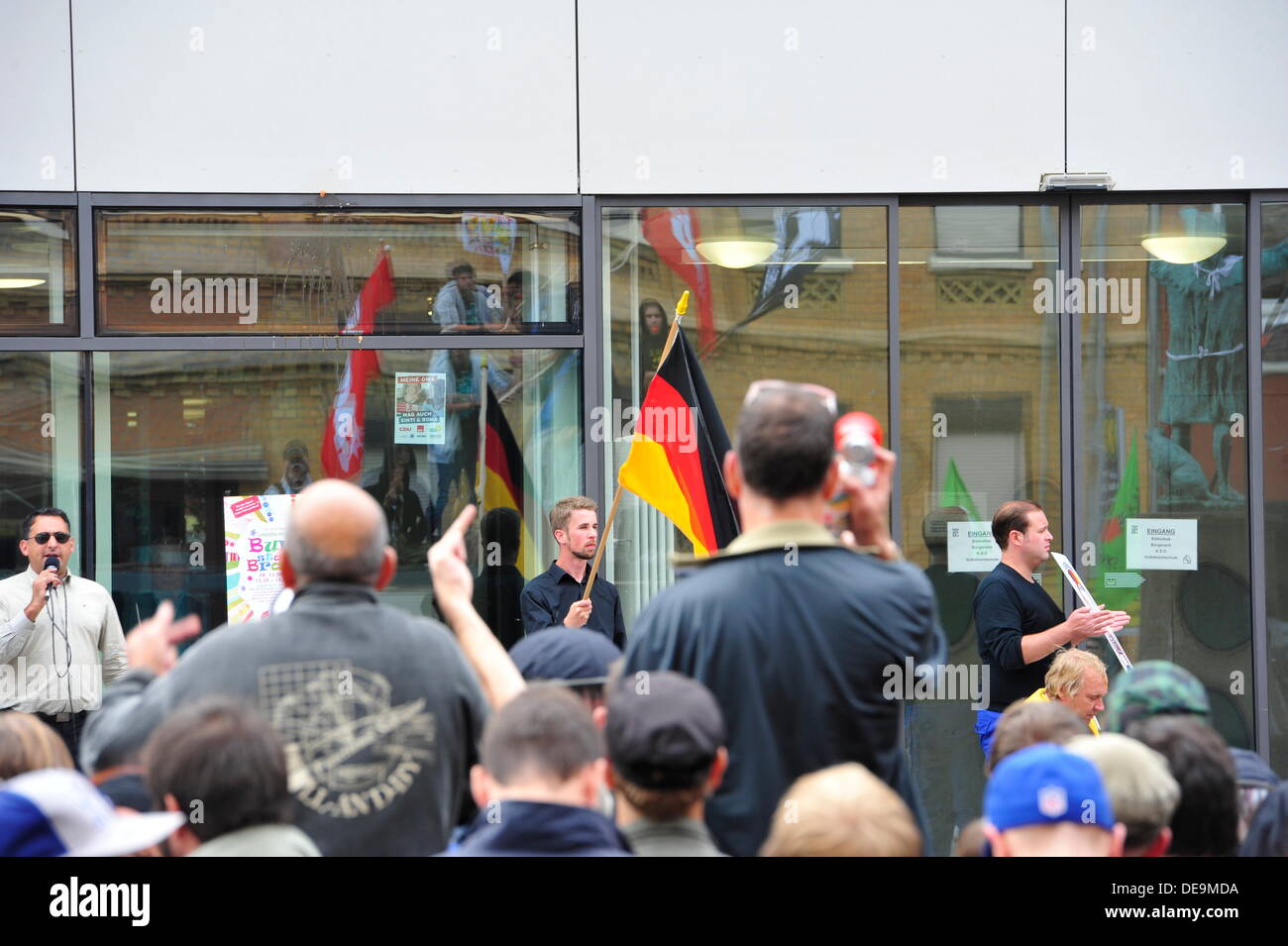 Left Party,die Linke,SPD and anti-fascist supporters protesting against ...