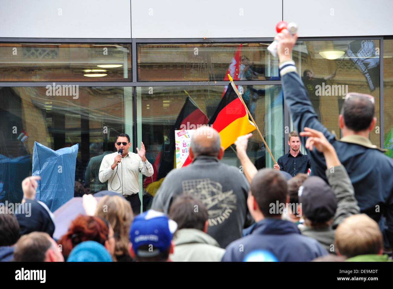 Left Party,die Linke,SPD and anti-fascist supporters protesting against ...
