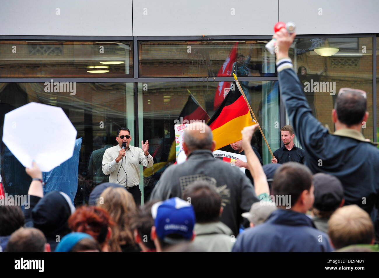 Left Party,die Linke,SPD and anti-fascist supporters protesting against ...