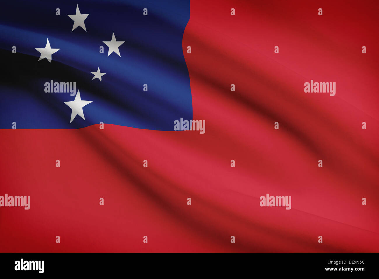 Samoan flag blowing in the wind. Part of a series Stock Photo - Alamy