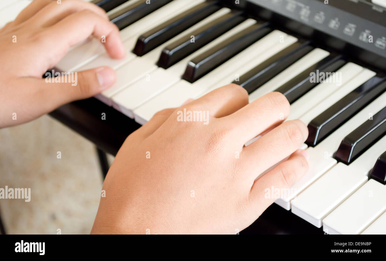 children hand for practice keyboard Stock Photo - Alamy