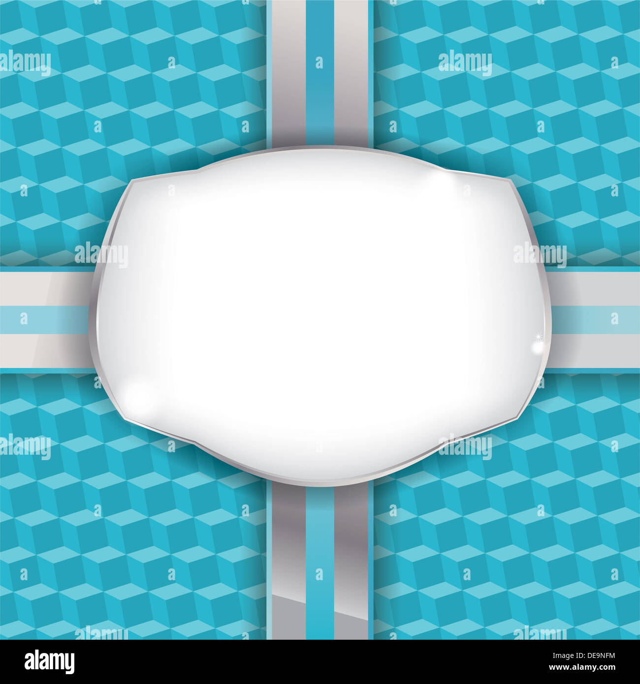 A wrapped present wrapping paper background with a blank label Stock ...