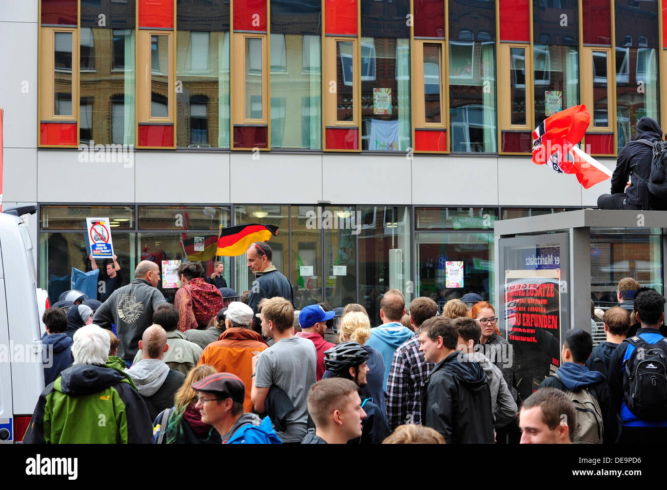 Left Party,die Linke,SPD and anti-fascist supporters protesting against ...