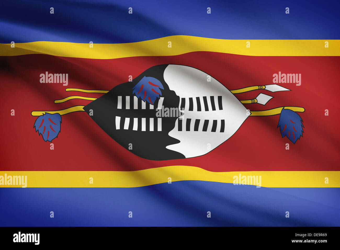 Swazi flag blowing in the wind. Part of a series Stock Photo - Alamy