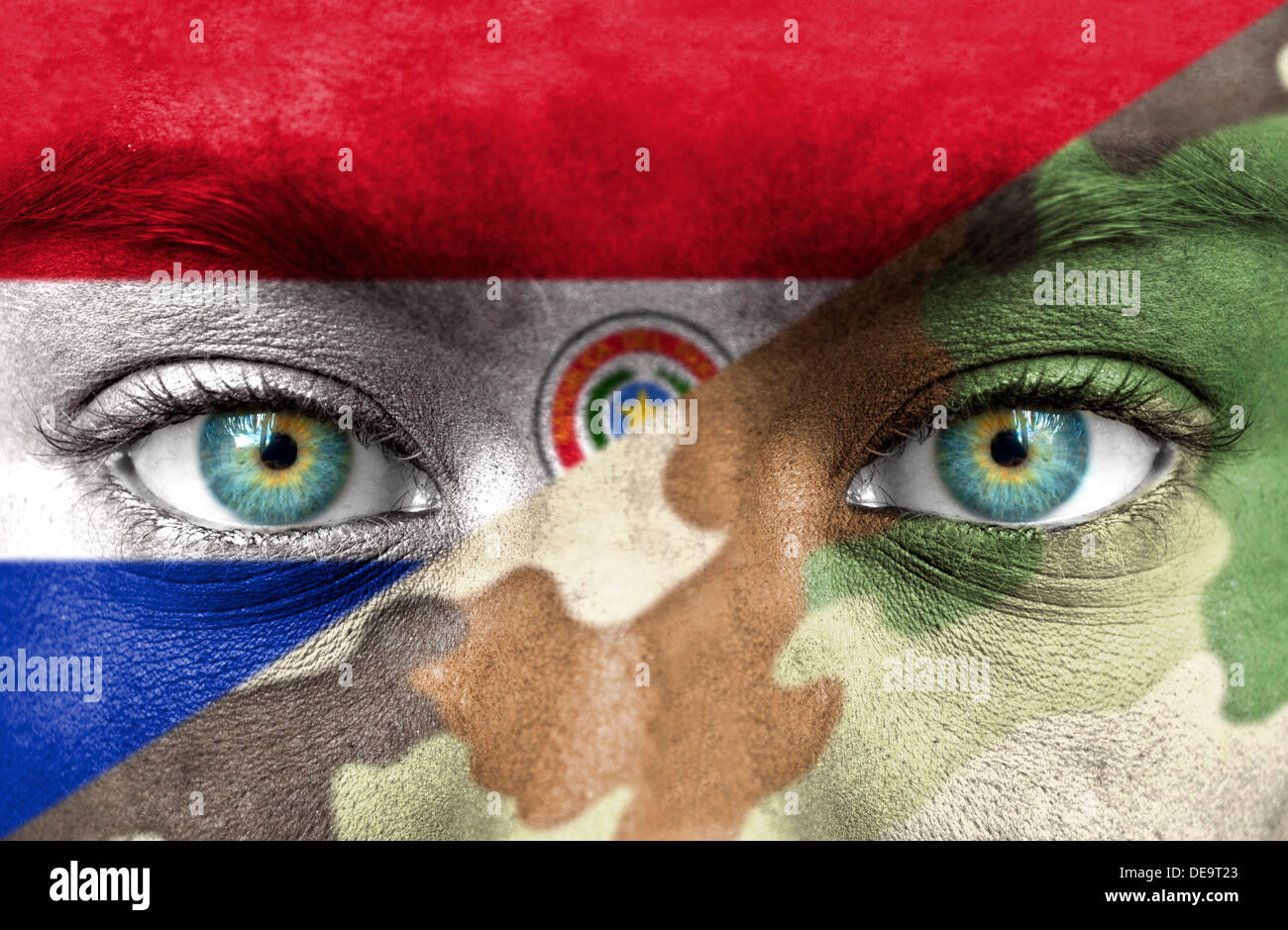 Human face painted flag paraguay hi-res stock photography and images ...
