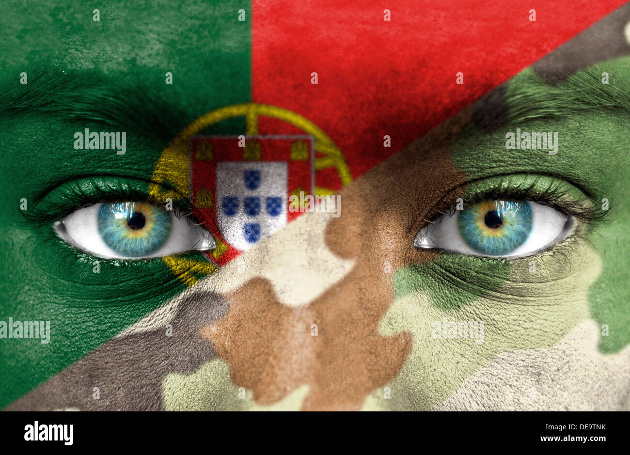 Portugal flag face paint hi-res stock photography and images - Alamy