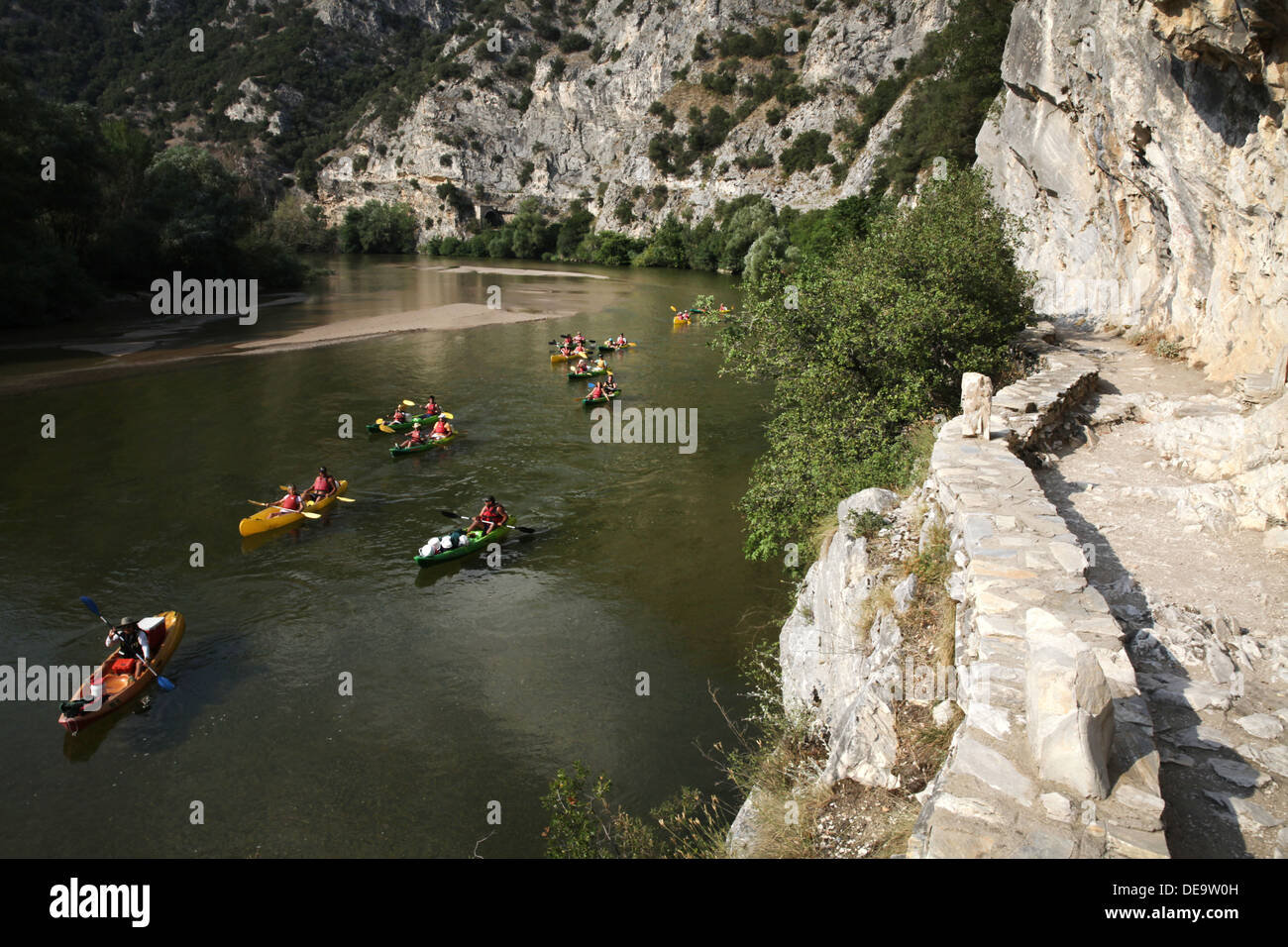 People canoeing in Nestos river,Greece Stock Photo - Alamy