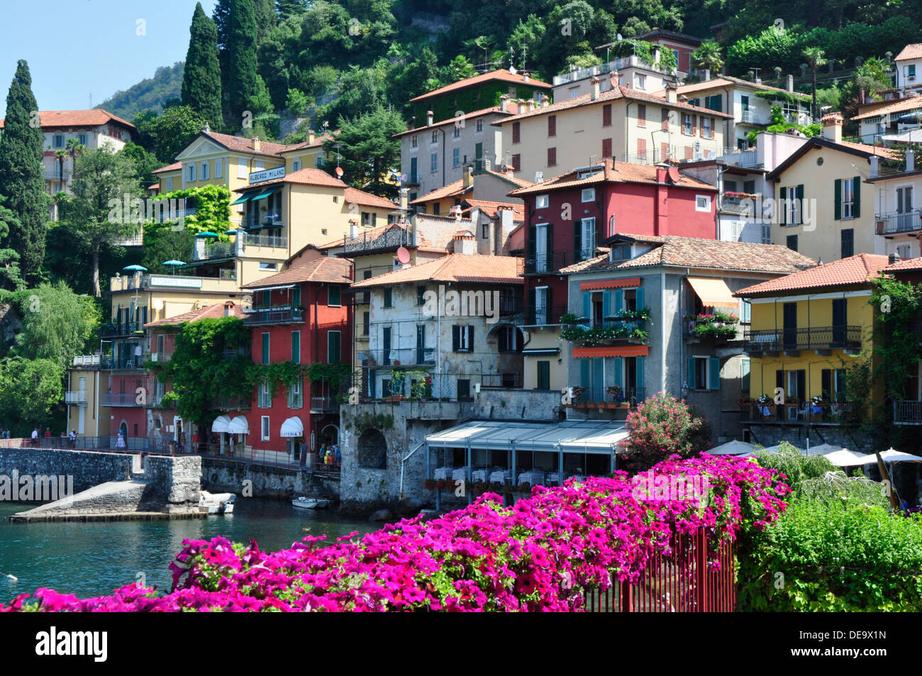 Italy - Lake Como - Varenna - the colourful waterfront - houses ...