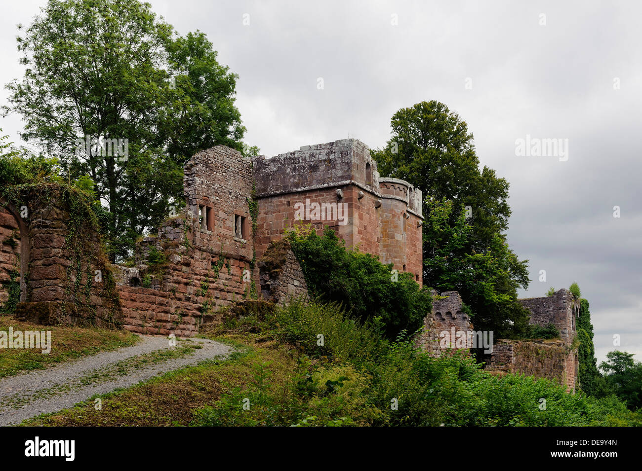 Staufer era knight's castle Burg Wildenberg (Wildenburg)(12.c.) in ...