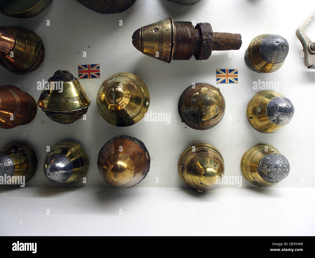 The English fuses on display at the Somme 1916 Museum d'Albert, housed ...