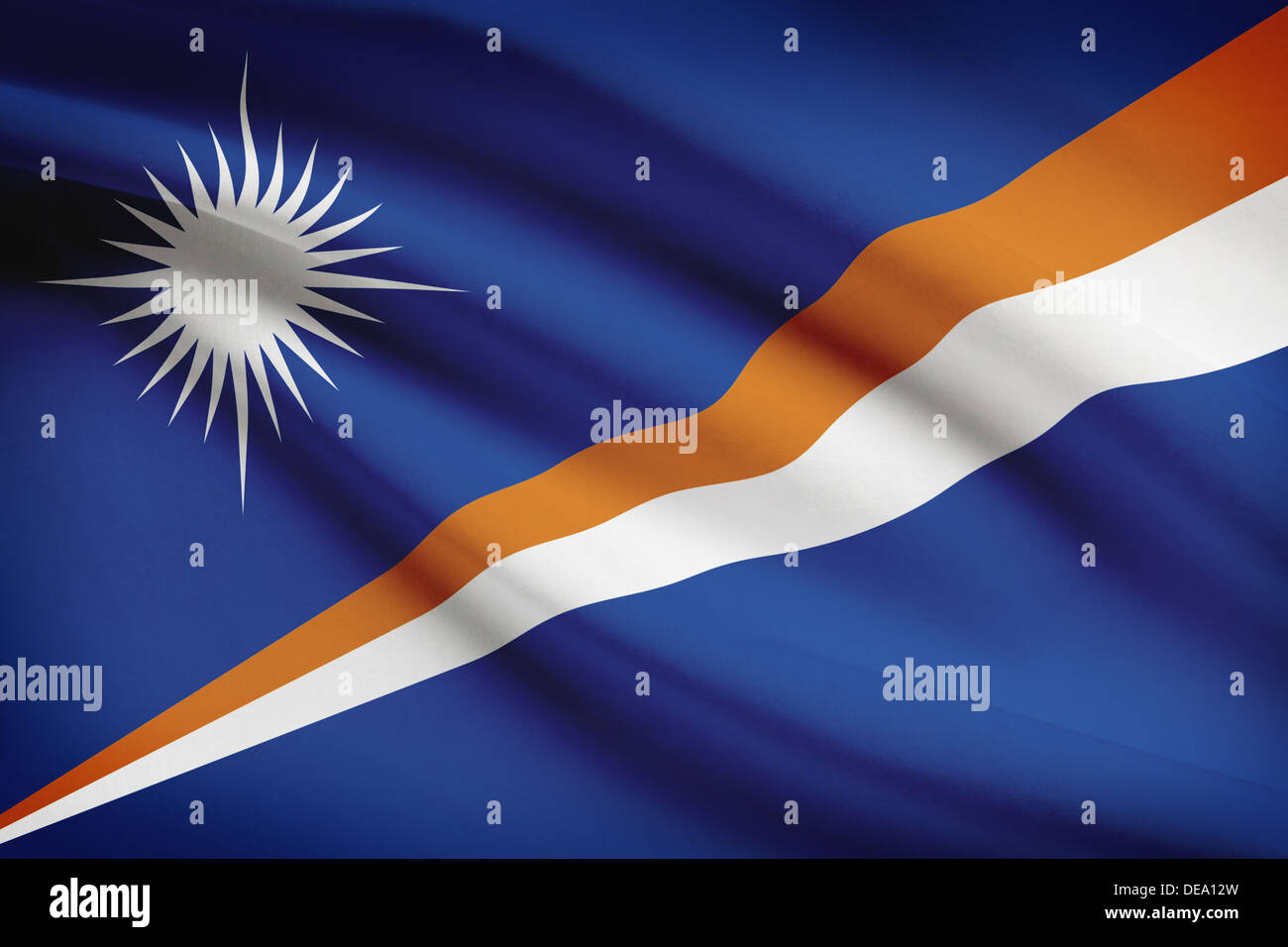 Marshallese flag blowing in the wind. Part of a series Stock Photo - Alamy