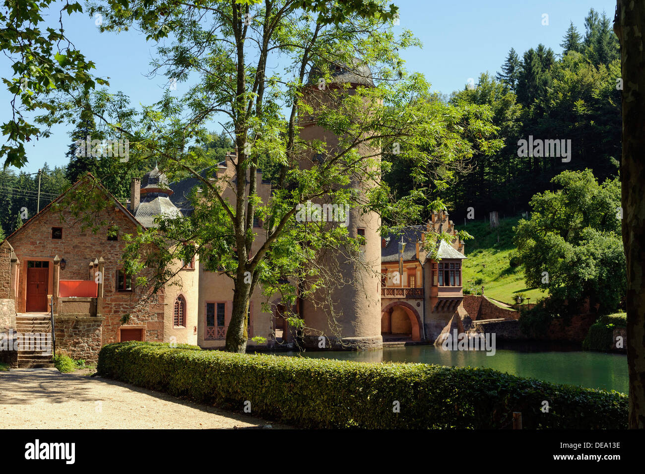 Castle Mespelbrunn (16.c..) in Spessart mountains, Bavaria, Germany ...