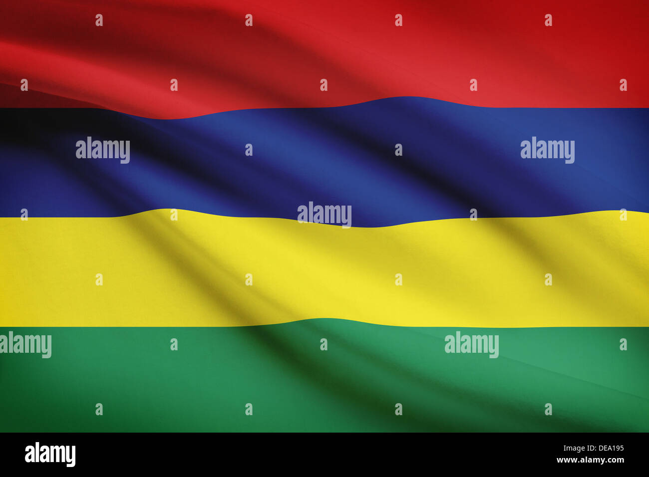 Mauritian flag blowing in the wind. Part of a series Stock Photo - Alamy