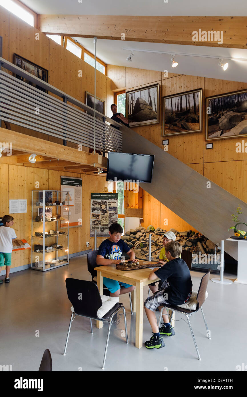 Visitor Centre at Felsenmeer (Sea of rocks) near Lautertal-Reichenbach ...