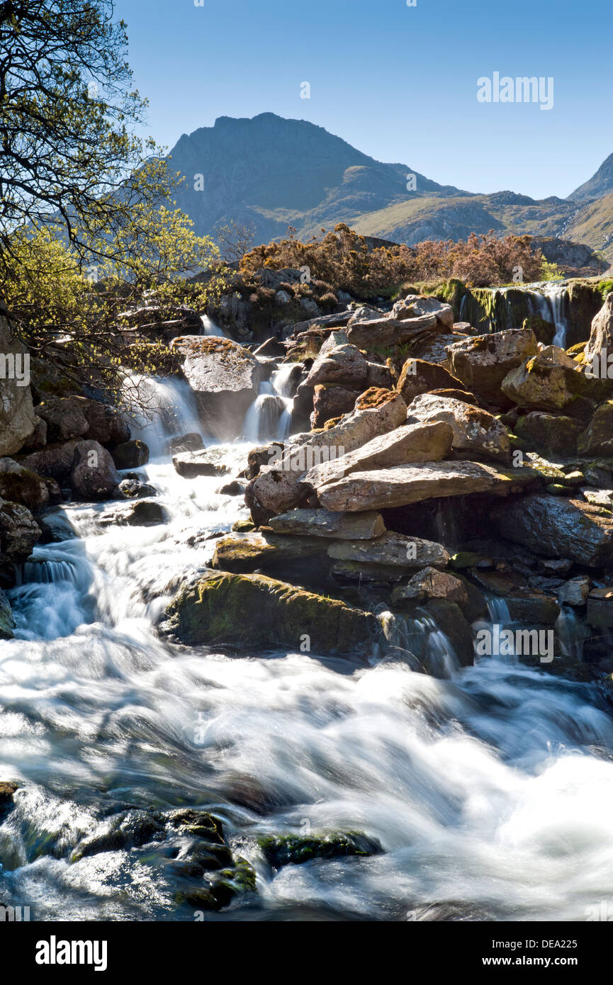 Waterfalls on the Afon Ogwen in the Shadow of Tryfan, The Glyderau ...