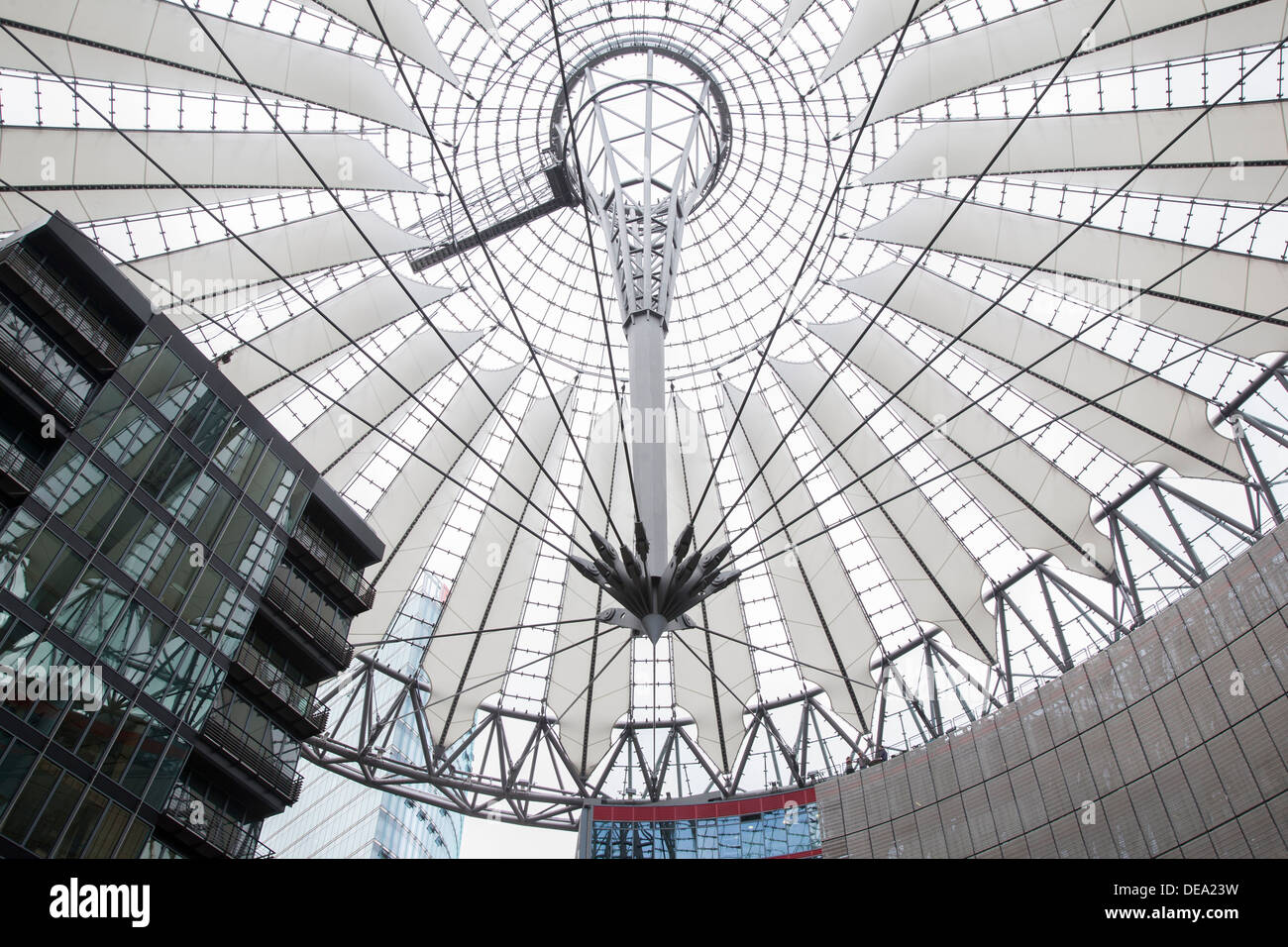 Ceiling and Roof of Sony Center by Jahn, Potsdamer Platz Square; Berlin ...