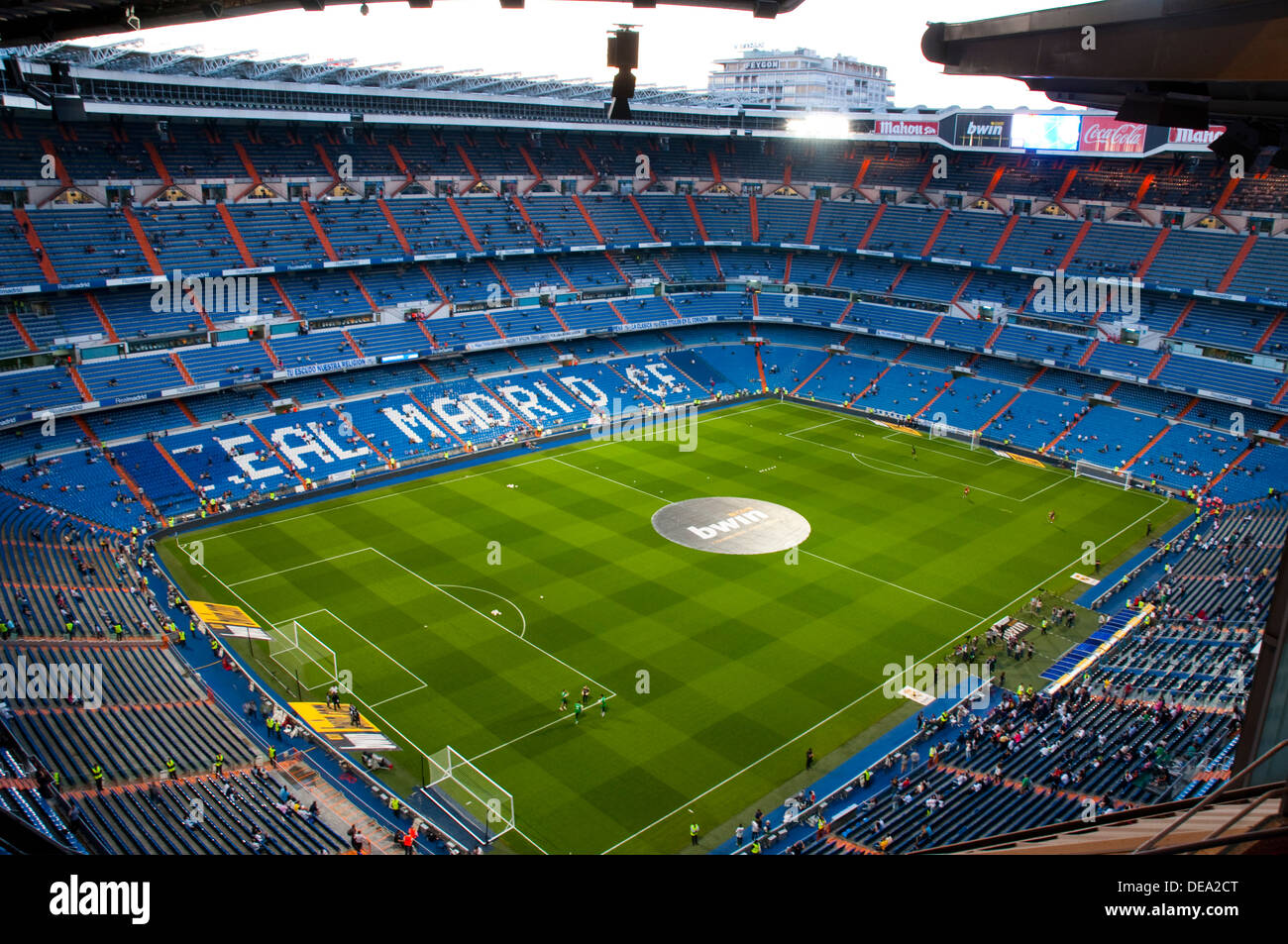 Santiago Bernabeu stadium before football match. Madrid, Spain Stock ...