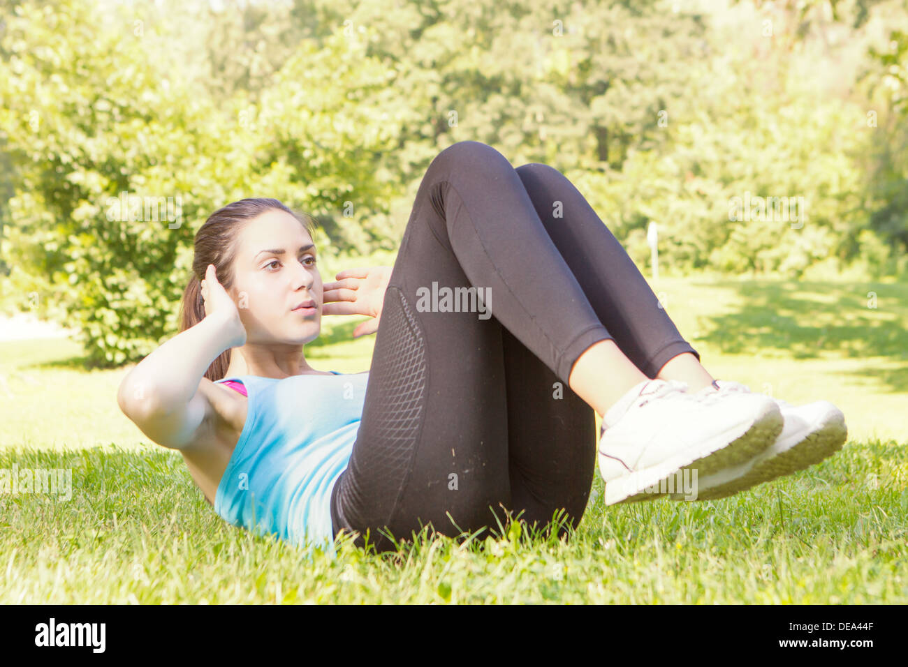 Healthy fitness young women practicing exercise outdoor Stock Photo - Alamy