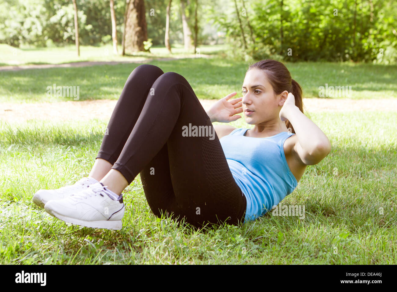 Healthy fitness young women practicing exercise outdoor Stock Photo - Alamy