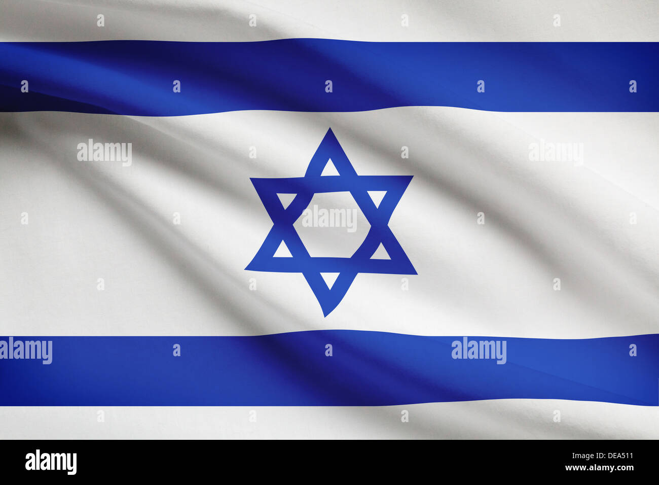 Israeli flag blowing in the wind. Part of a series Stock Photo - Alamy