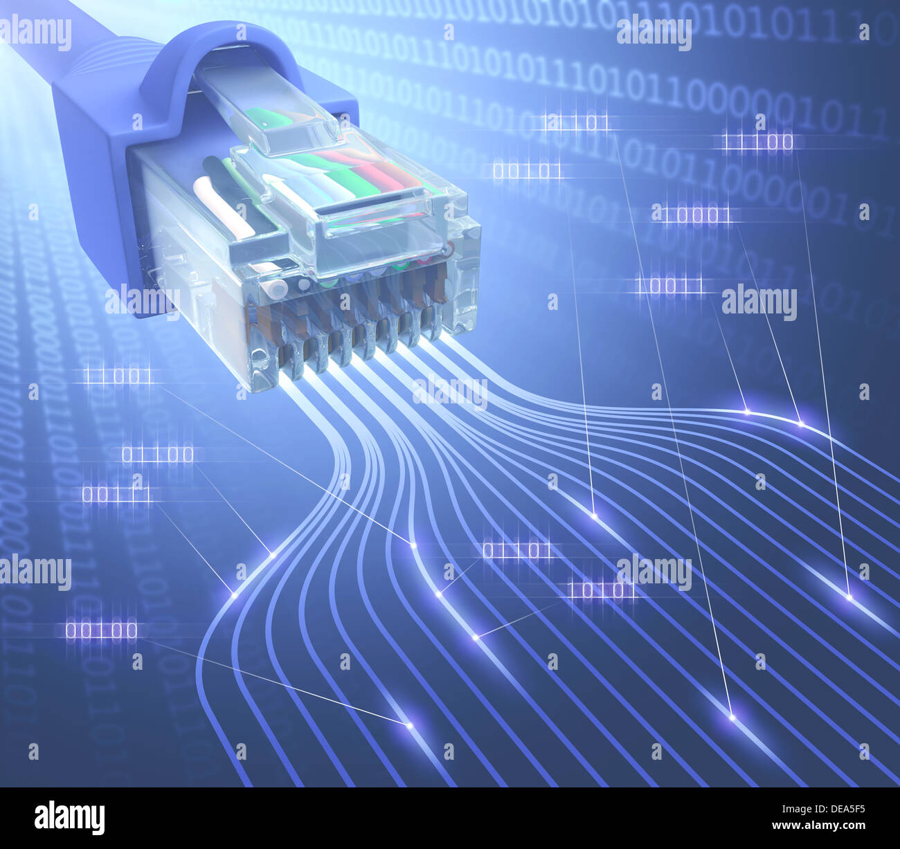 RJ45 modular connector cable for computer network and ...