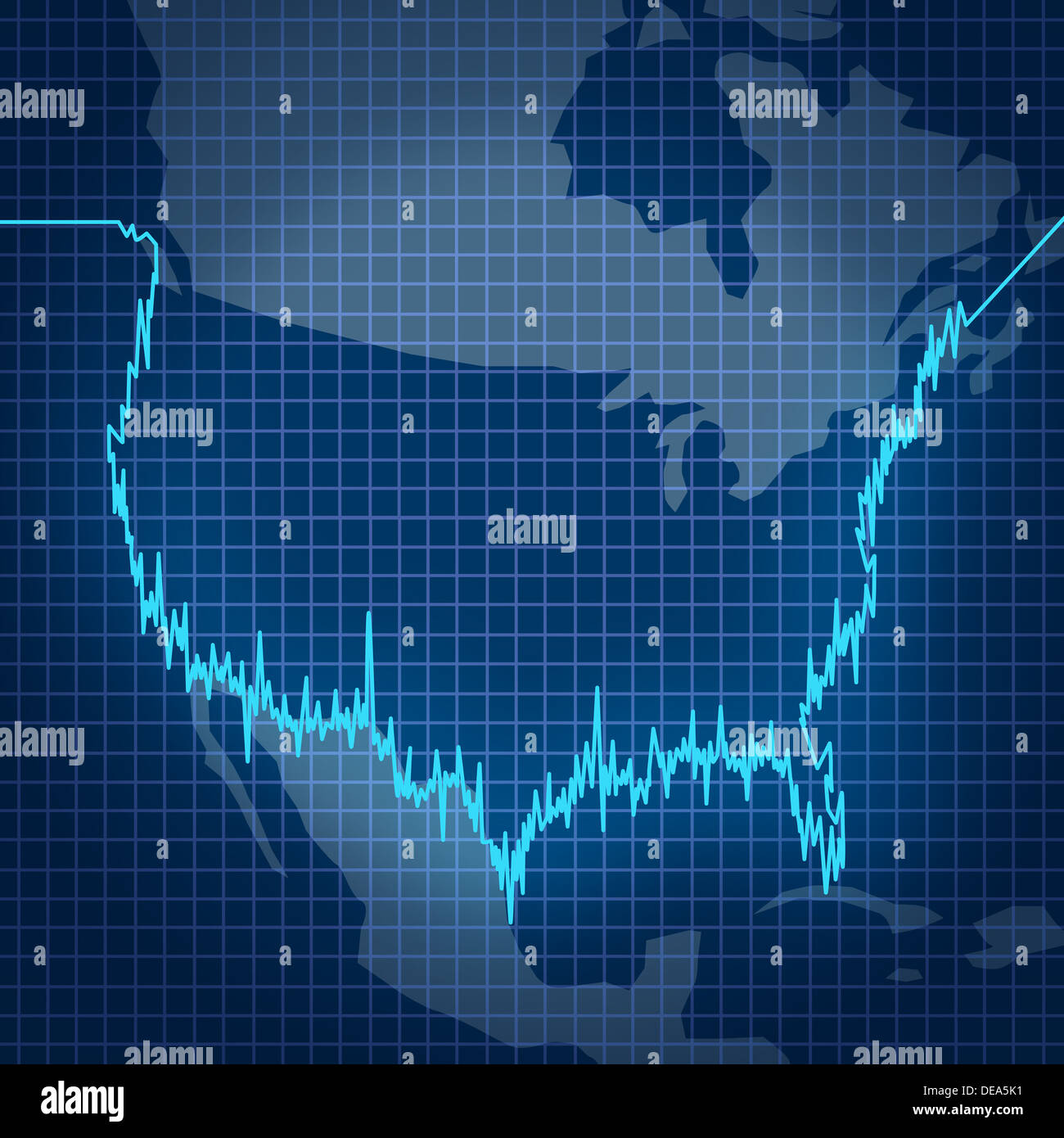 American stock market with a finance investment diagram chart in the ...