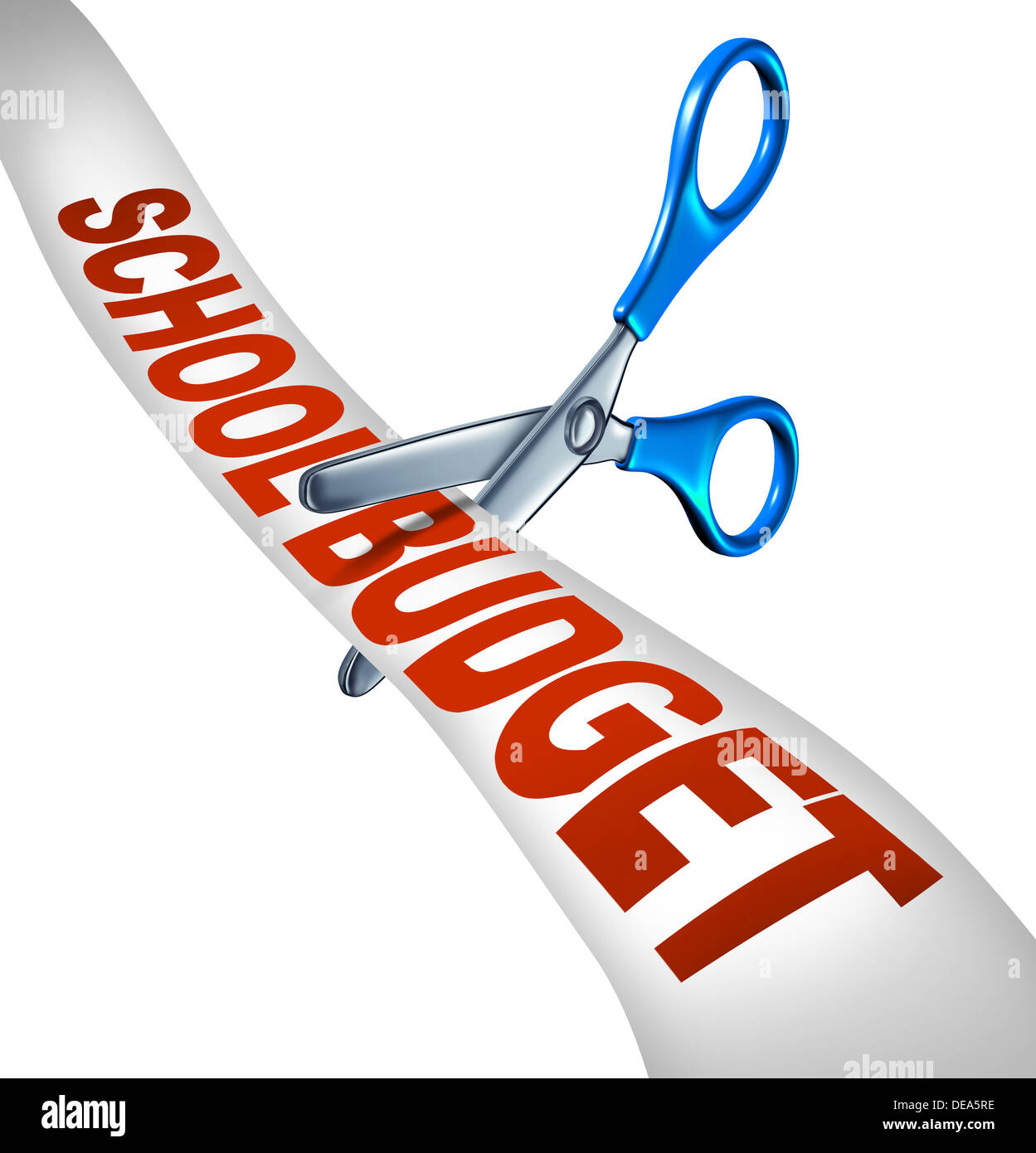 School budget cuts symbol for reducing budgeted education expenditures ...