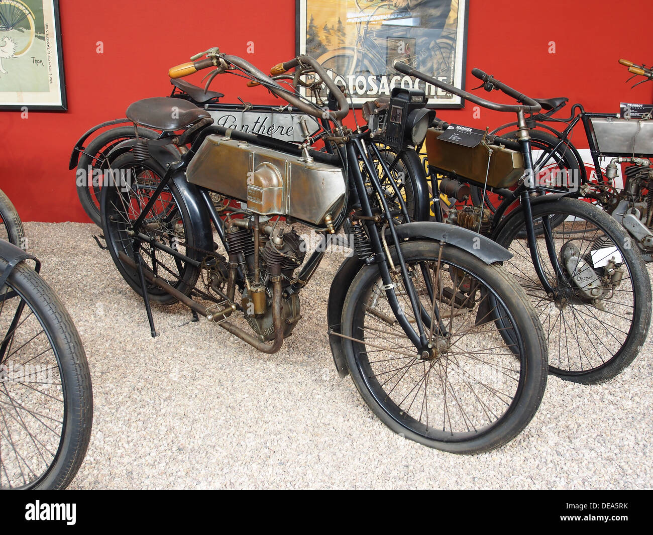 The Old Rene Gillet motorcycle, displayed at the Musée de la Moto et du ...