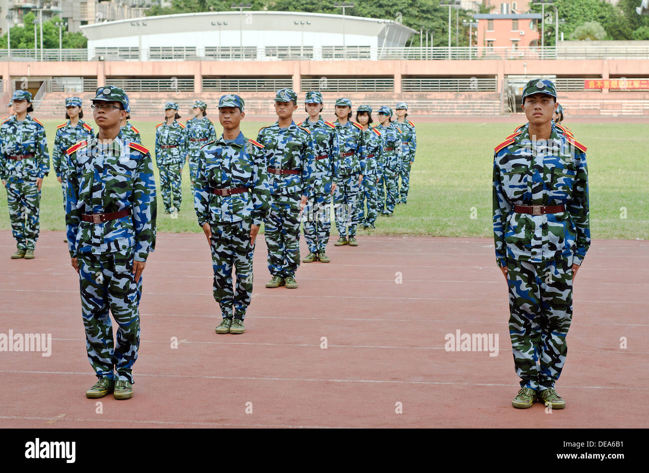 Students of South China Normal University military training , Guangzhou ...