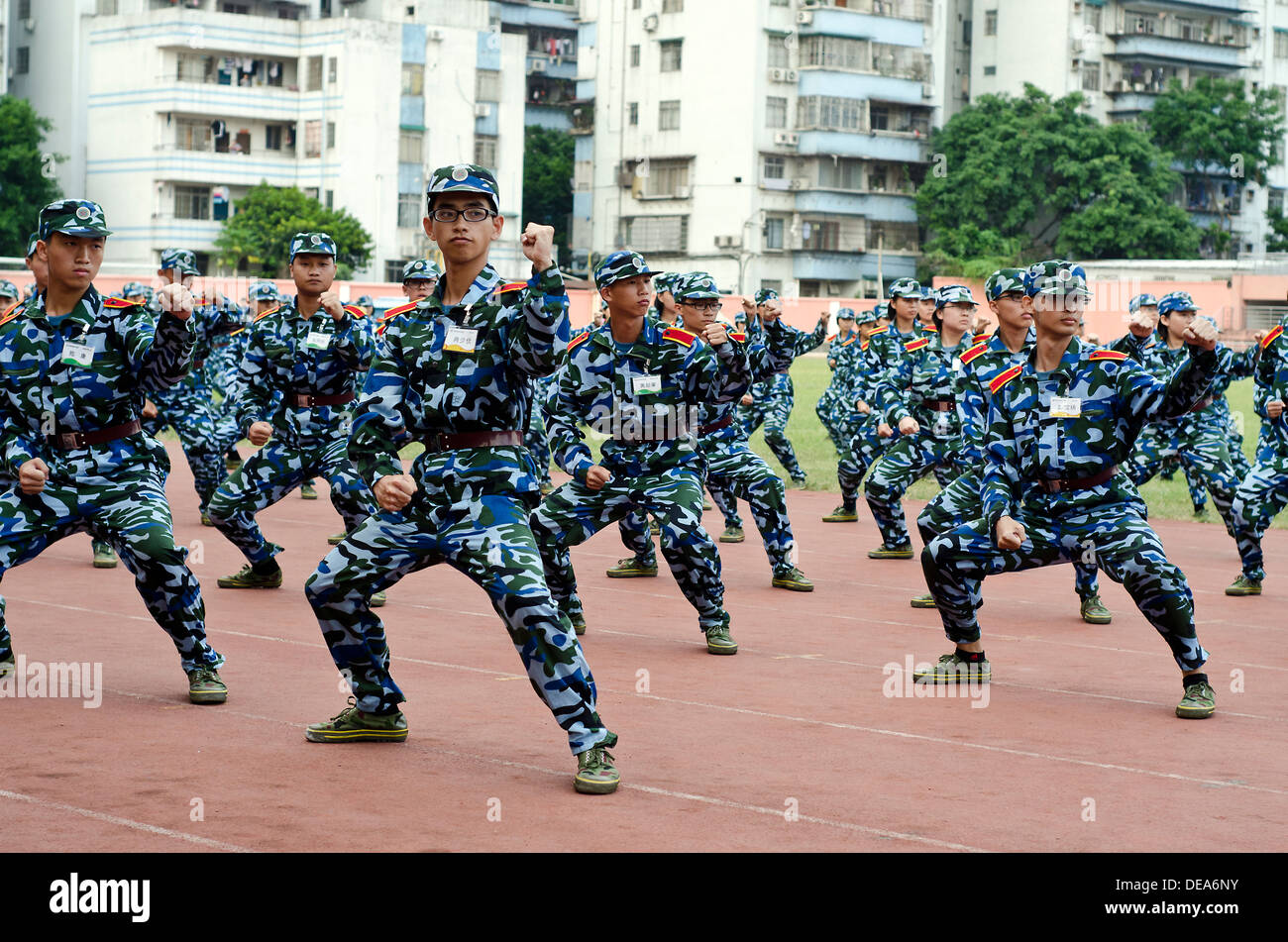 Students of South China Normal University military training , Guangzhou ...