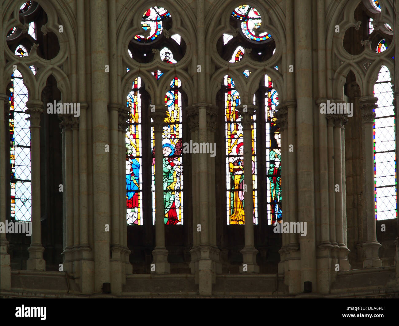 Stained glass windows of Amiens Cathedral Stock Photo - Alamy