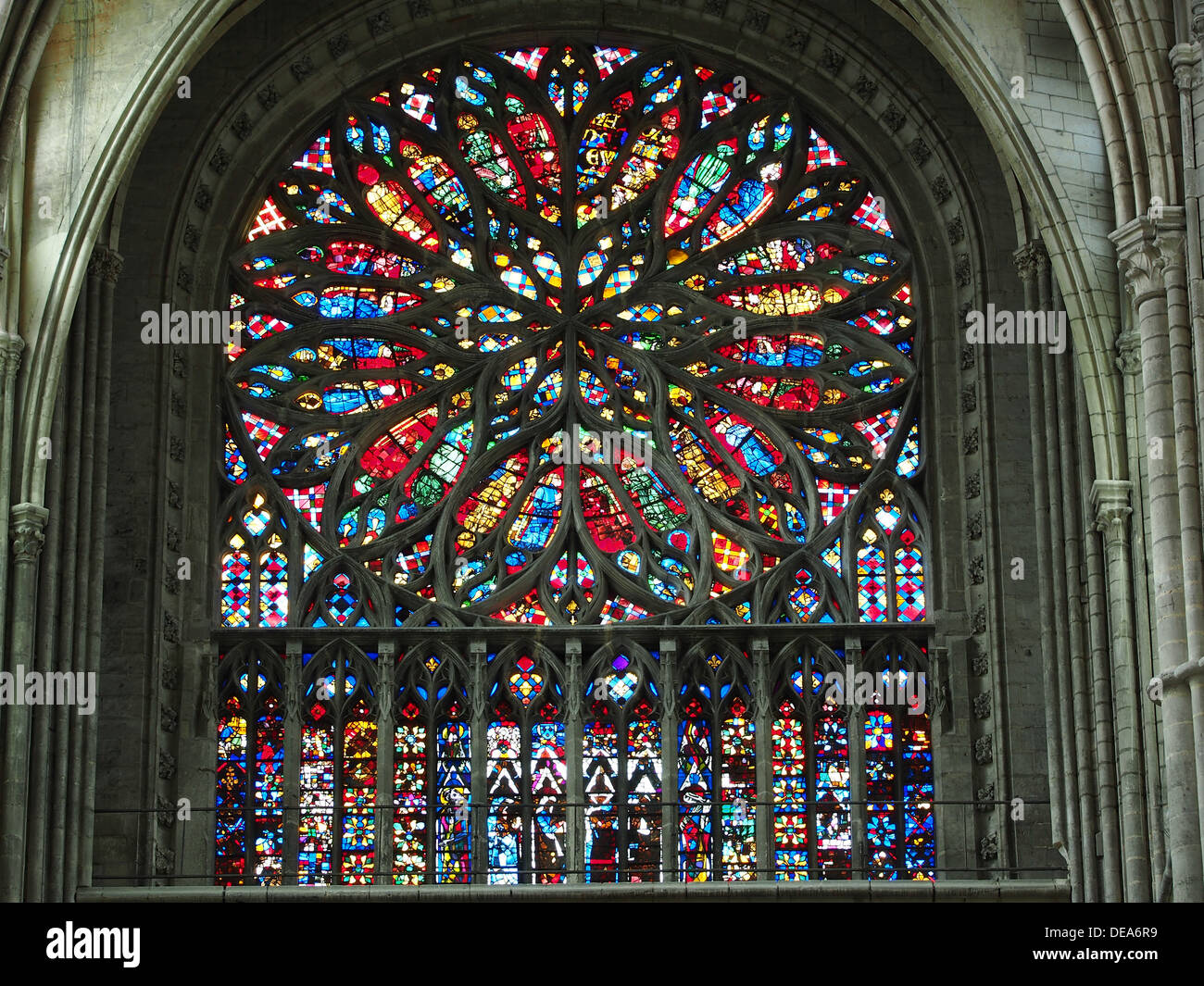 Stained glass windows of Amiens Cathedral Stock Photo - Alamy