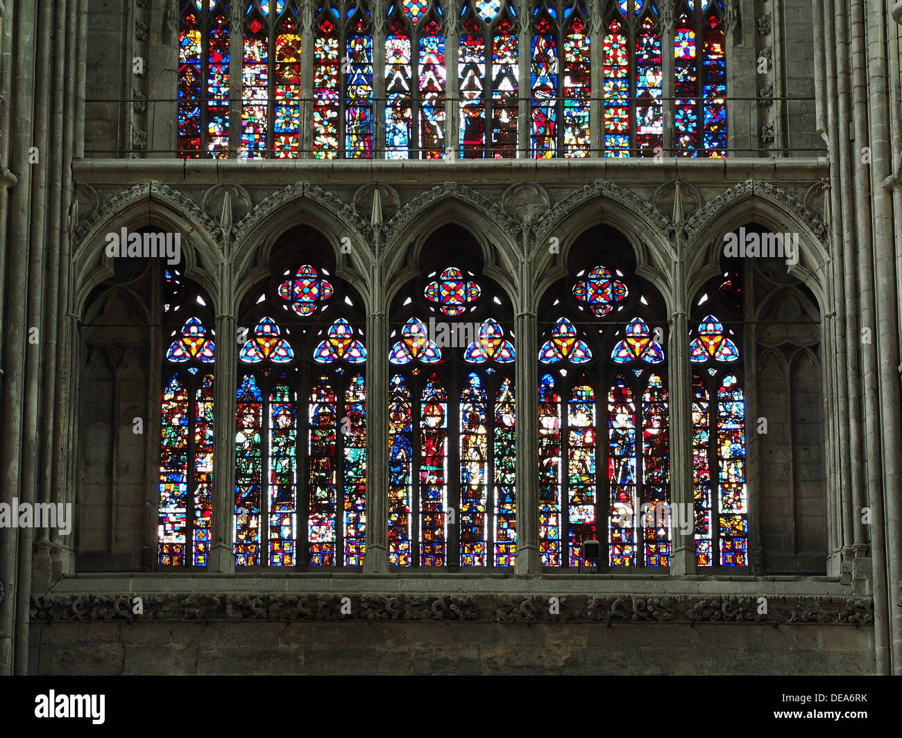 The stained glass windows of Amiens Cathedral are renowned for their ...