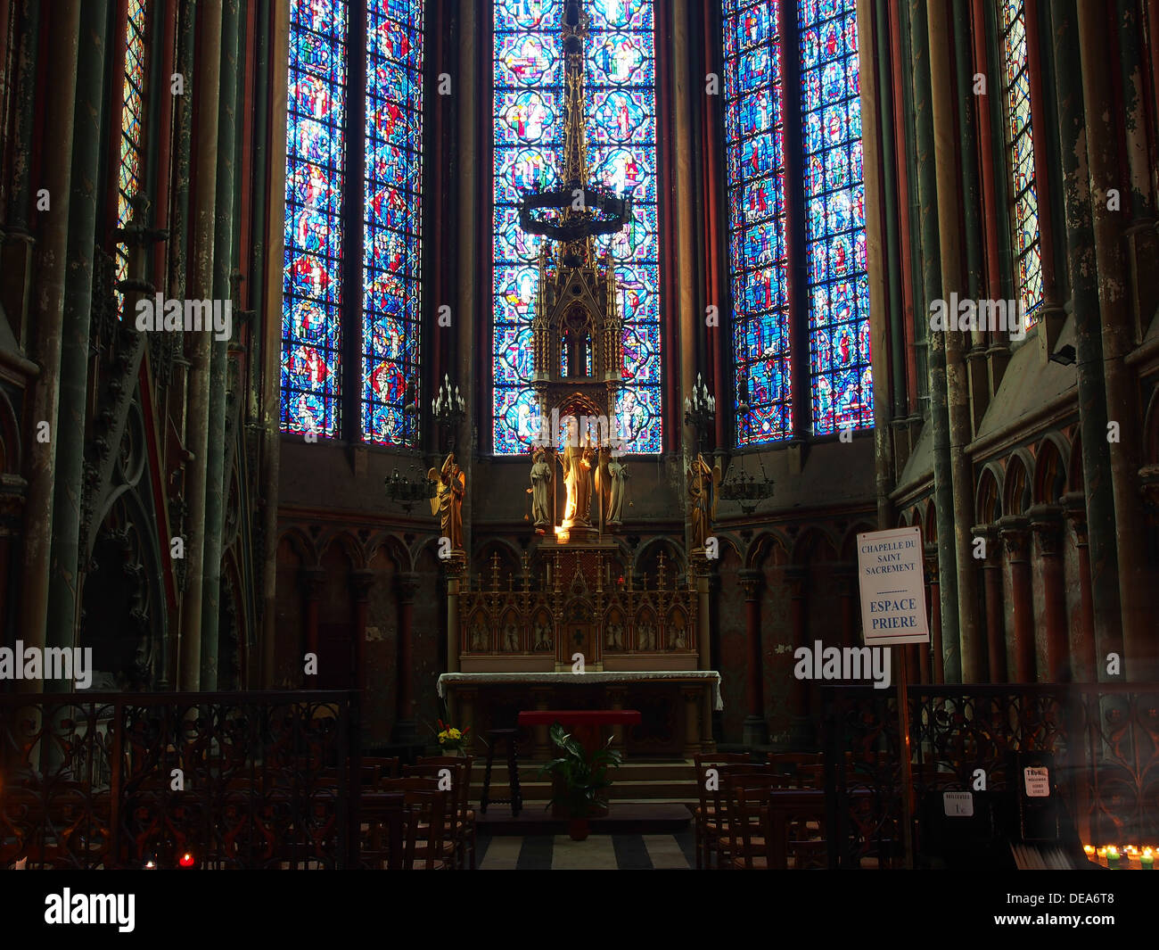 The stained glass windows of Amiens Cathedral, located in Amiens ...