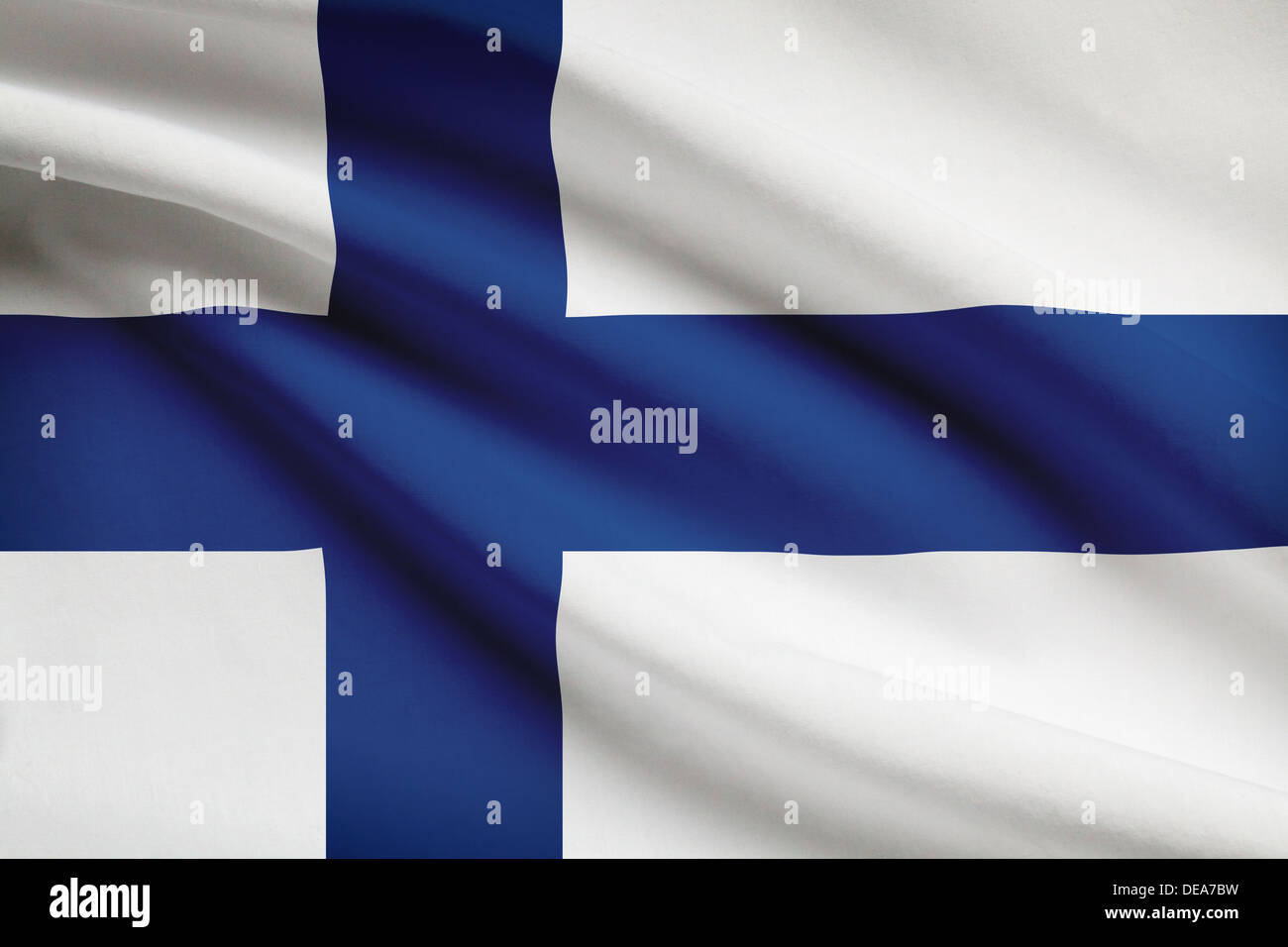 Detail finnish flag waving hi-res stock photography and images - Alamy