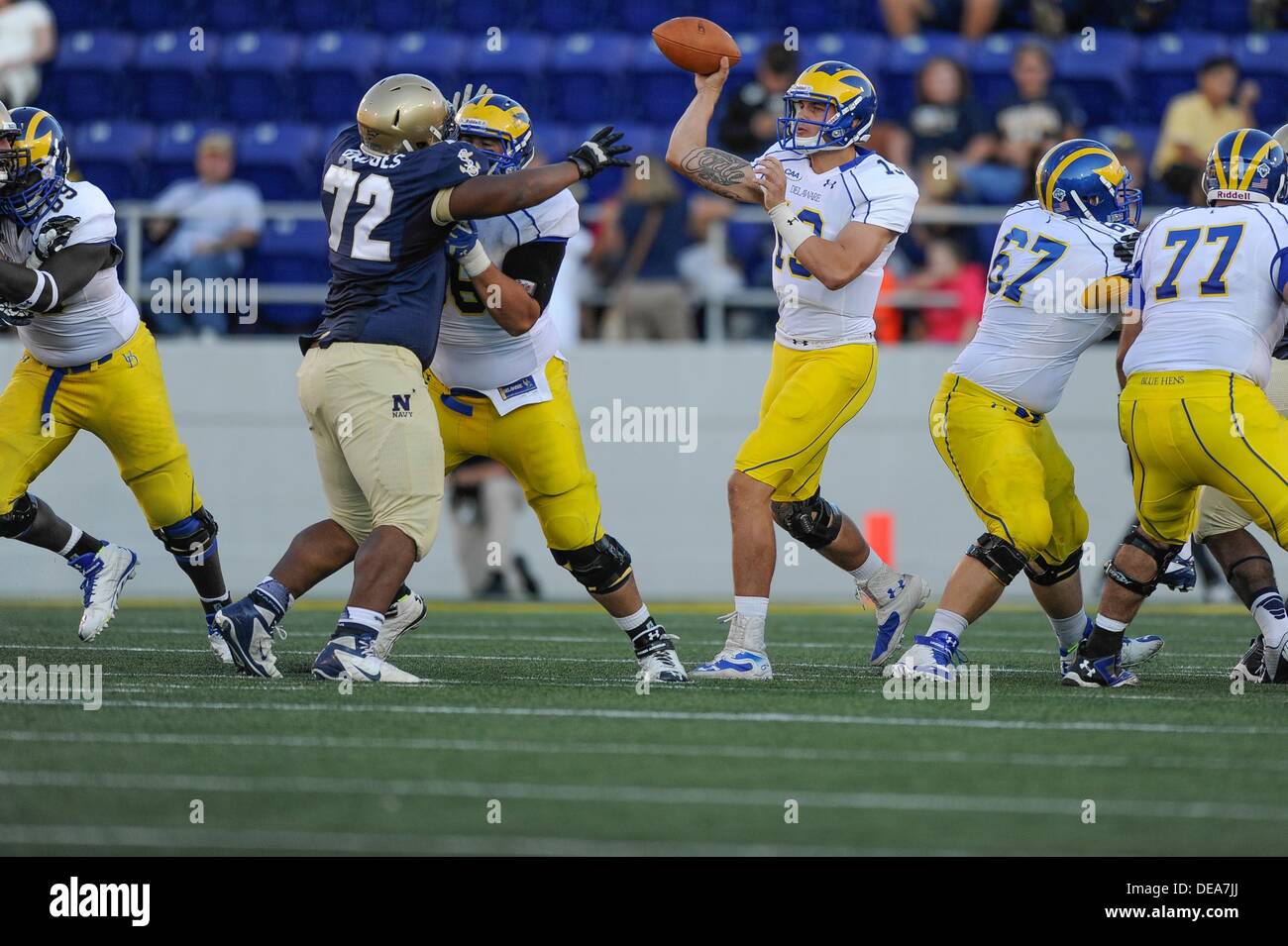 SEP 14, 2013 : Delaware Fightin Blue Hens quarterback Trevor Sasek (13 ...