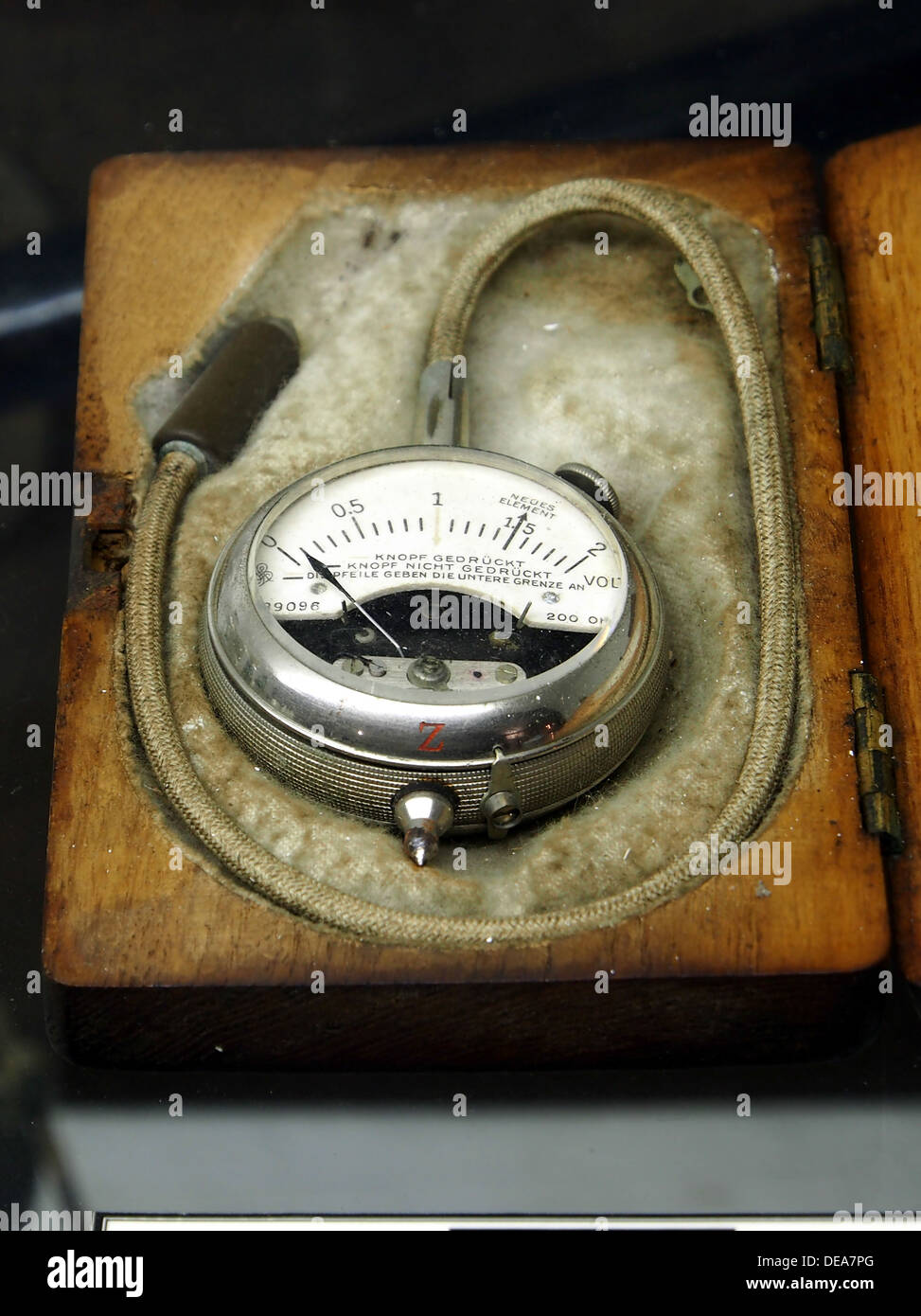 The volt meter displayed at the Musée Somme 1916 is a historical ...