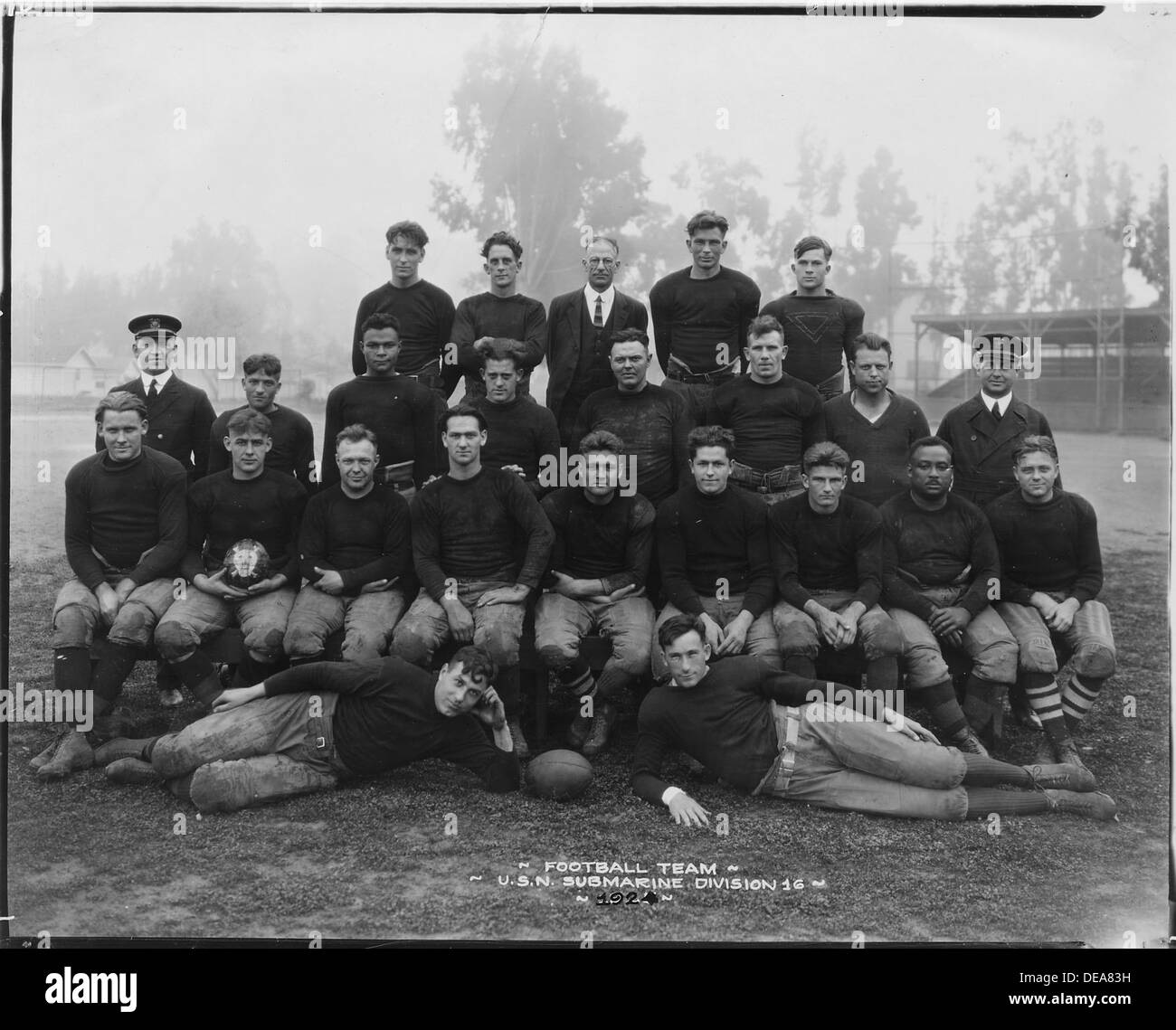 Football team ,USN Submarine Division 5E16, US Navy Yard, Mare Island ...