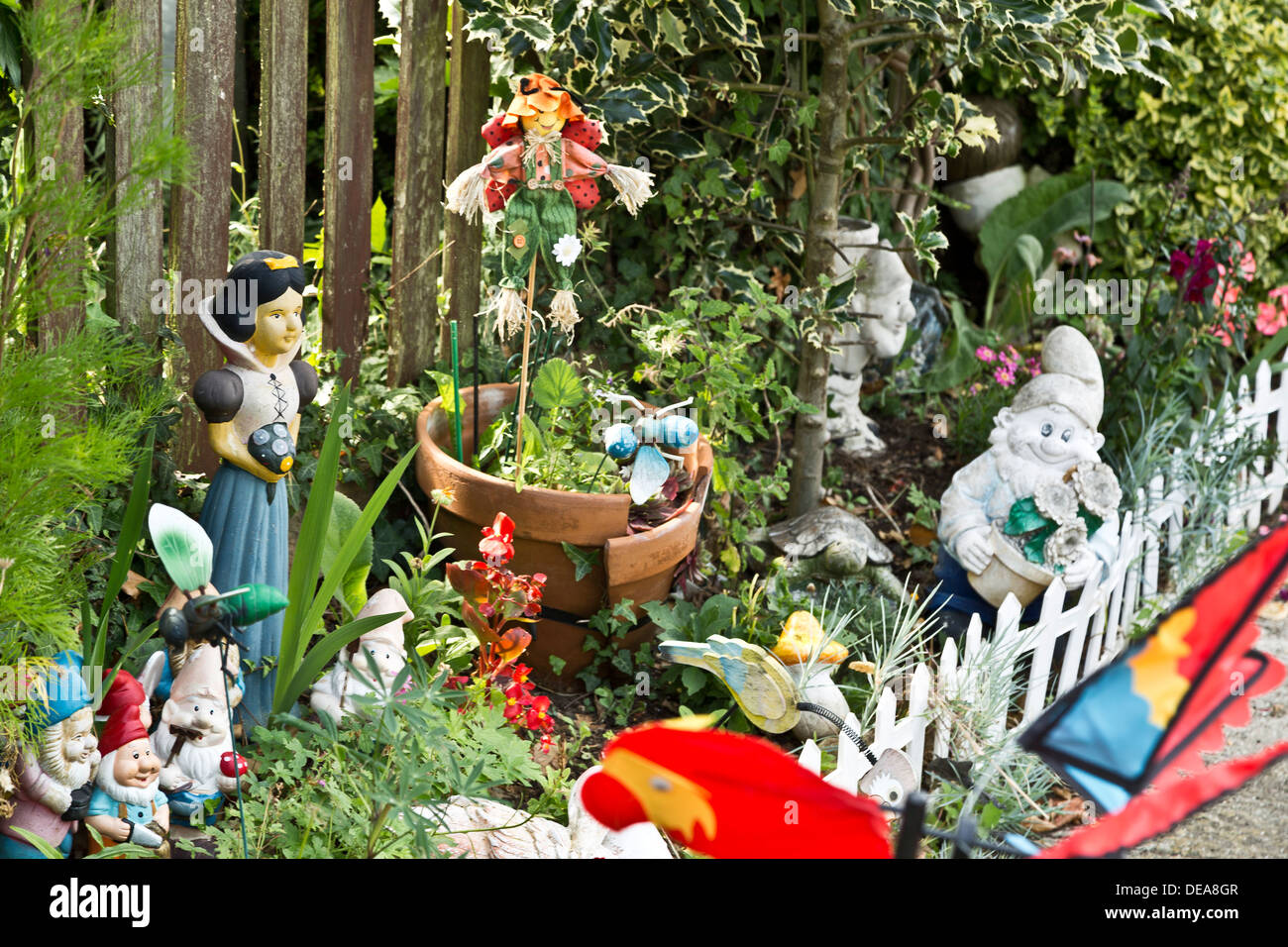 Colourful garden decorations Stock Photo - Alamy
