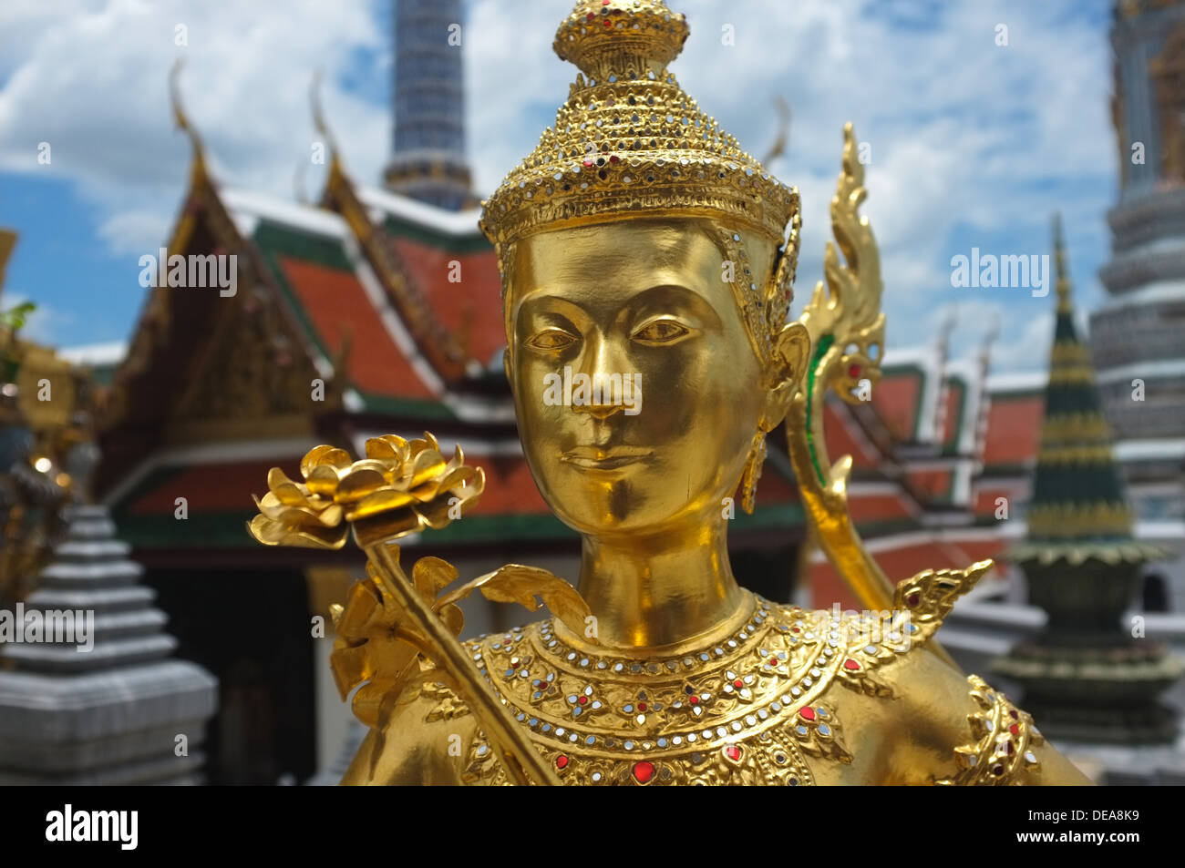 Gold kinnon statue at Wat Phra Kaew, Bangkok Thailand Stock Photo - Alamy