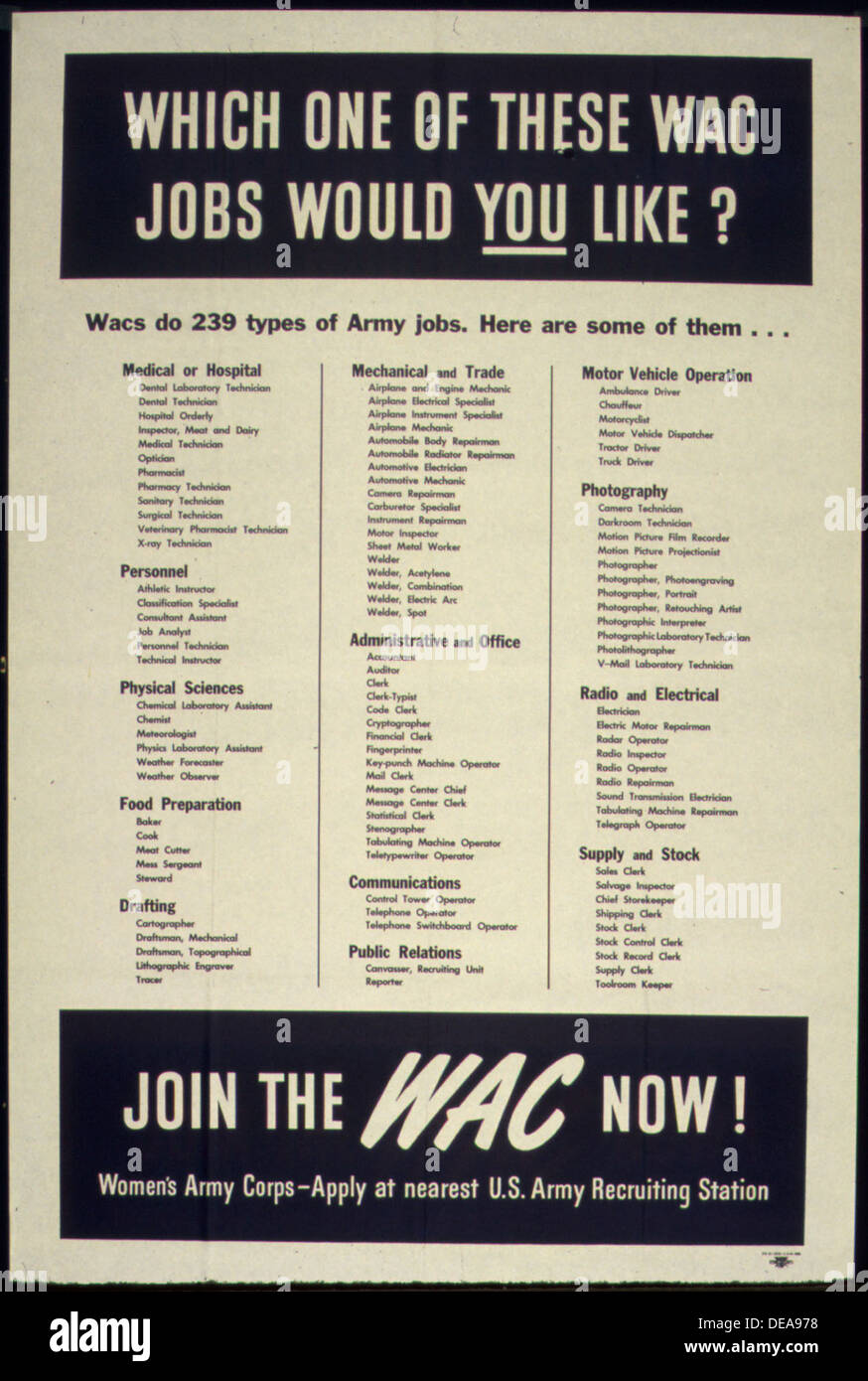 Wac hi-res stock photography and images - Alamy