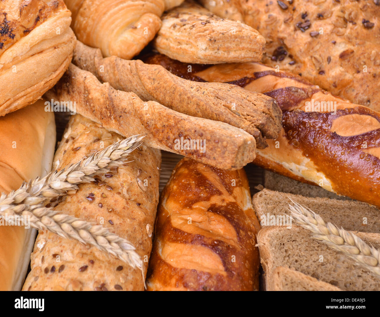 Assortment of baked bread Stock Photo - Alamy